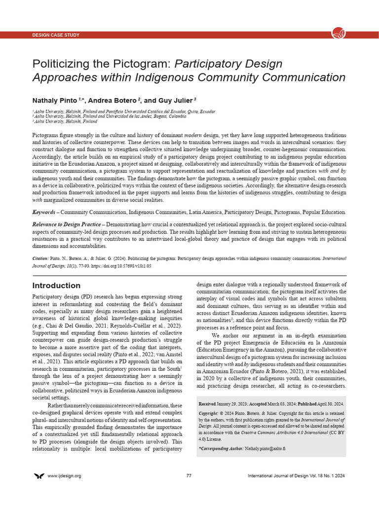 Politicizing The Pictogram: Participatory Design Approaches Within ...