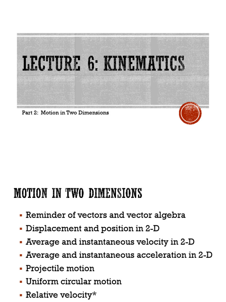 Kinematics Part 2 | PDF | Acceleration | Velocity