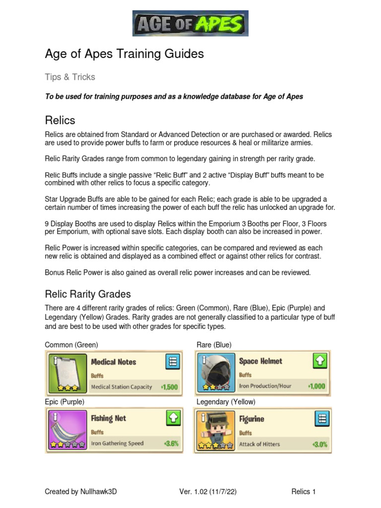 AoA - Relic Guide | PDF | Icon (Computing)
