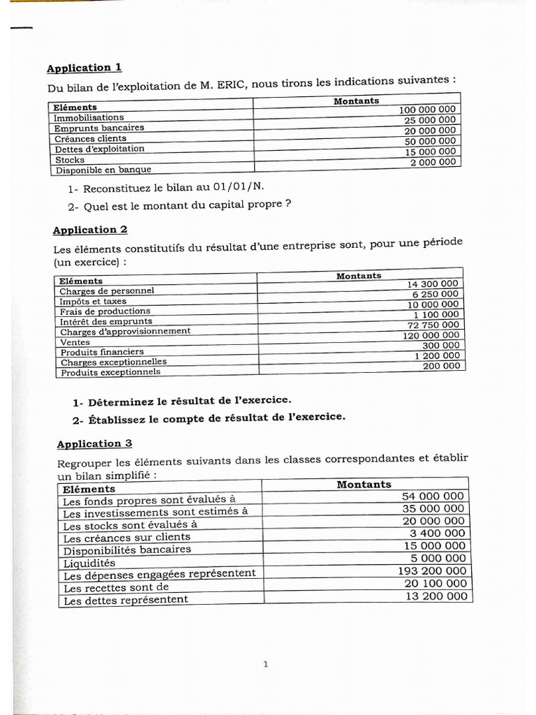 Exercice d'application AEC 436 | PDF