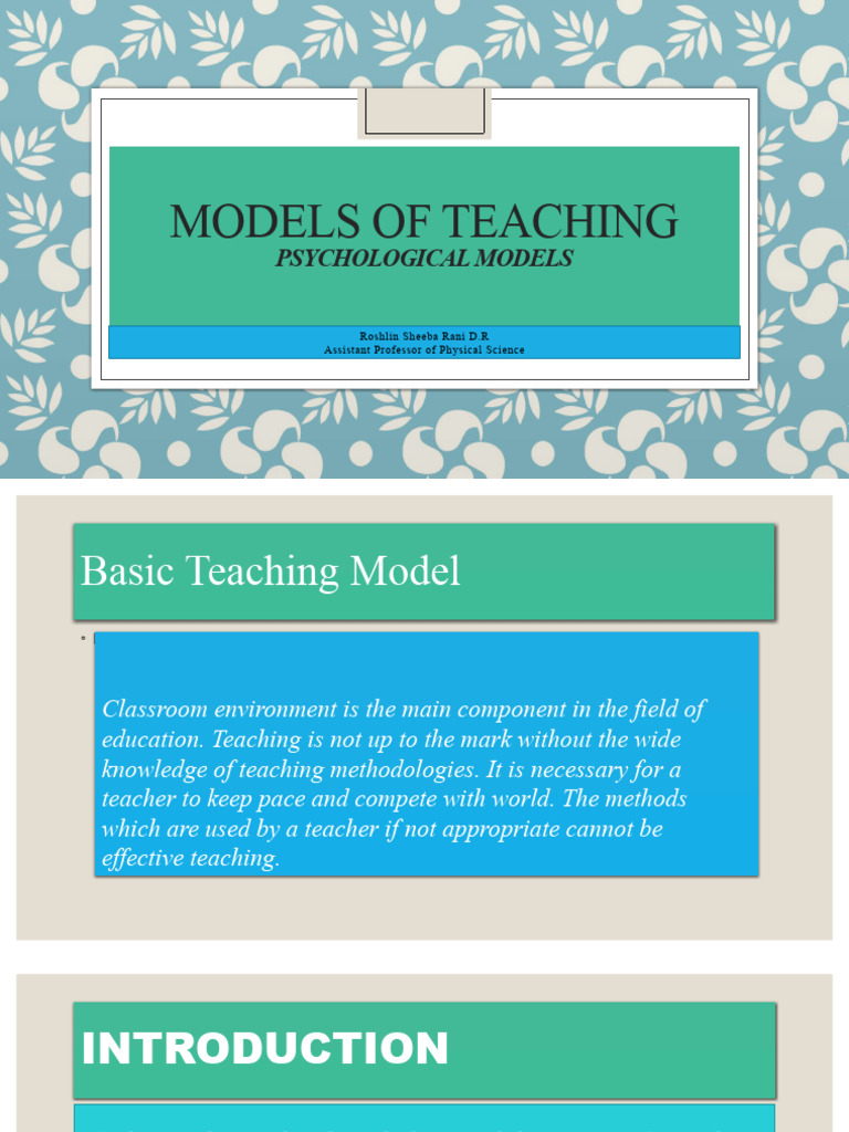 Glaser Model | PDF | Educational Assessment | Learning