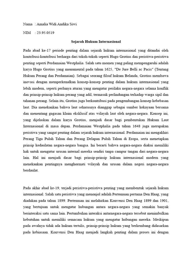 Sejarah Hukum Internasional Modern | PDF