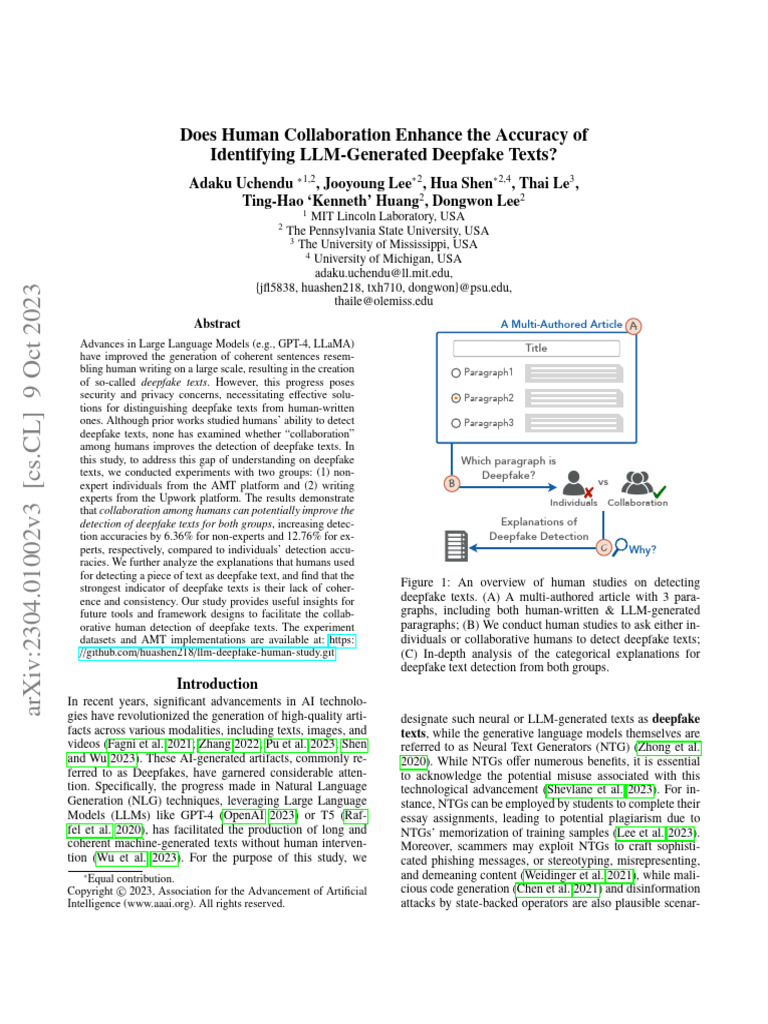 Does Human Collaboration Enhance The Accuracy of Identifying LLM ...