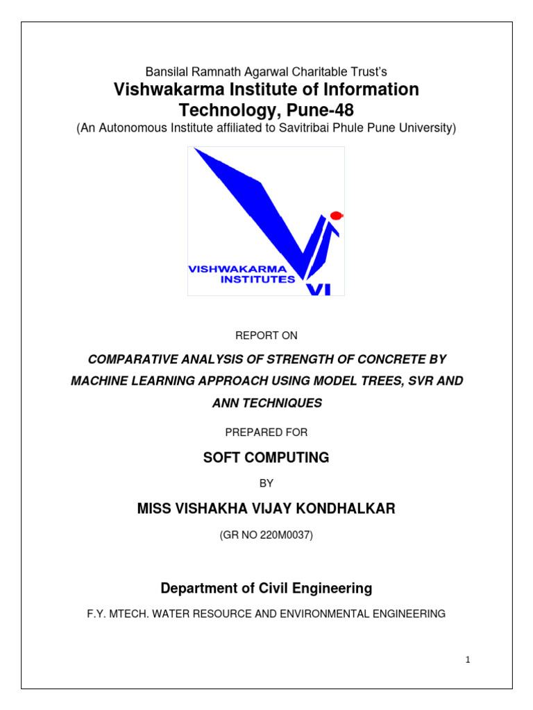 MTECH - FE - Mini Project-Concrete Compressive Strength Using Data Driven Techniques | PDF ...
