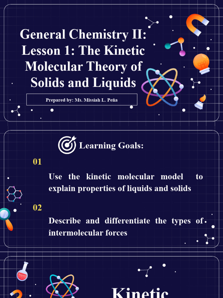 Lesson 1.1 The Kinetic Molecular Theory of Solids and Liquids | PDF ...