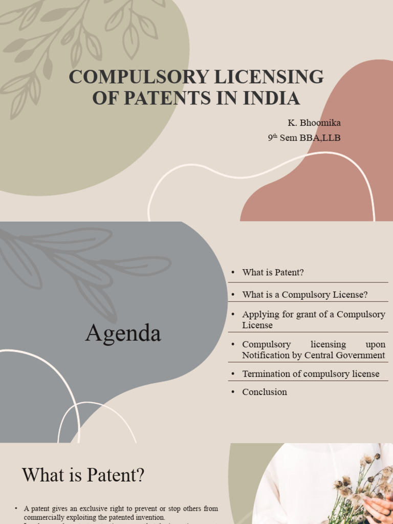 Compulsory Licensing of Patent | PDF | Patent | License