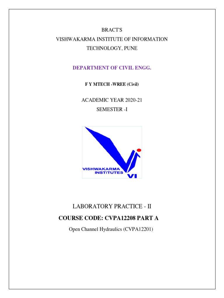 Open Channel Hydraulics Lab Practices | PDF | Mechanics | Physical ...