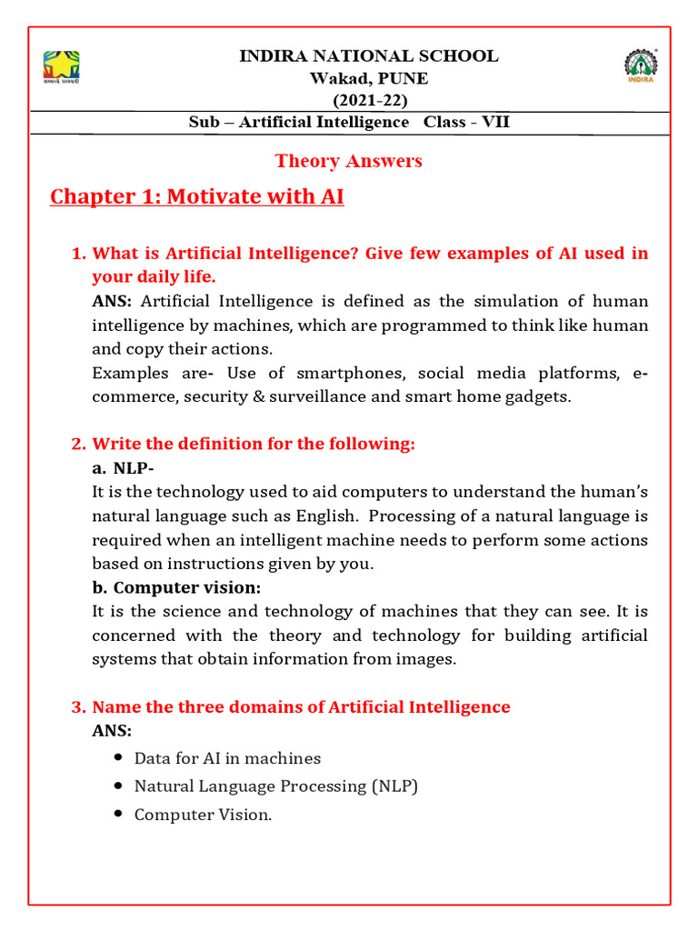 AI chapter 1-3 | Download Free PDF | Artificial Intelligence | Intelligence (AI) & Semantics