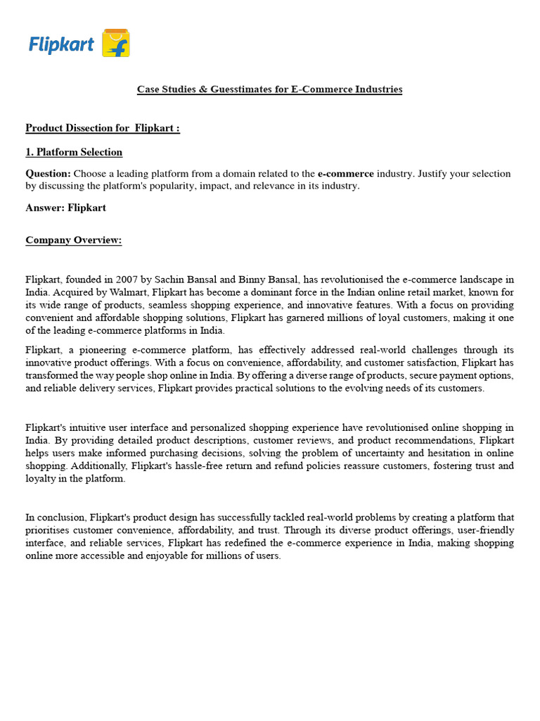 FlipKart_Case_Study | PDF | Employee Retention | Retail