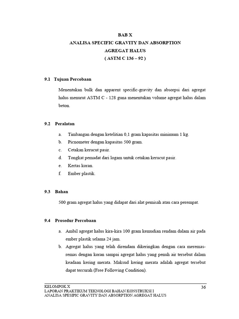 Analisis Specific Gravity Agregat Halus | PDF