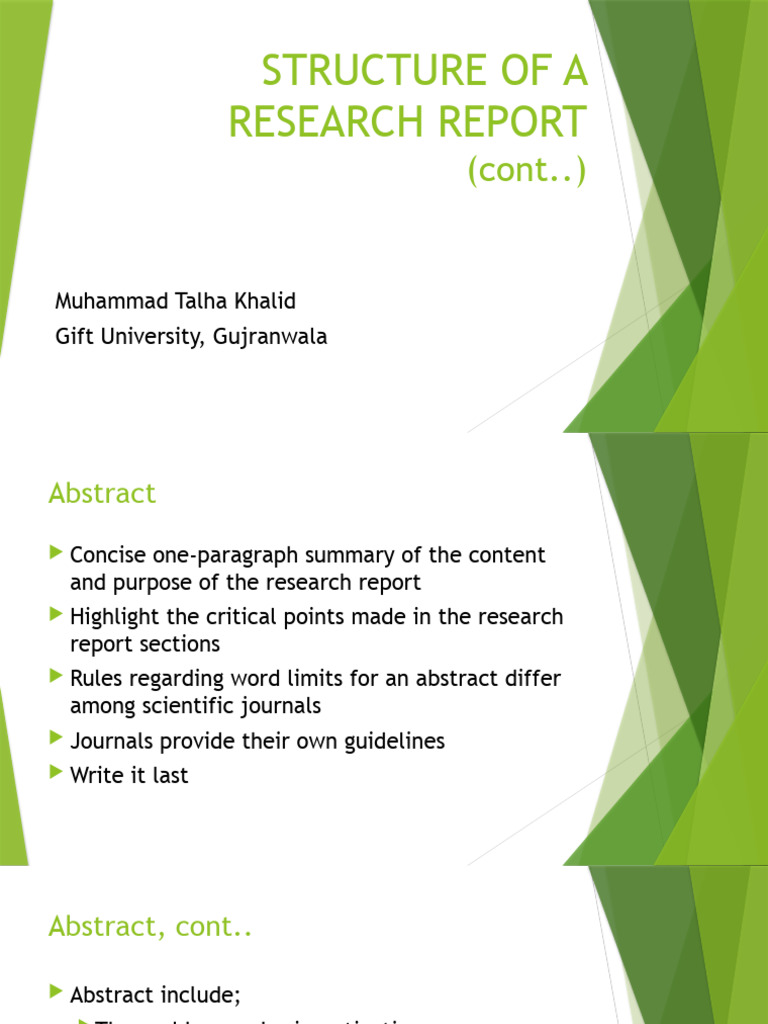 Research Report Structure Guide | PDF