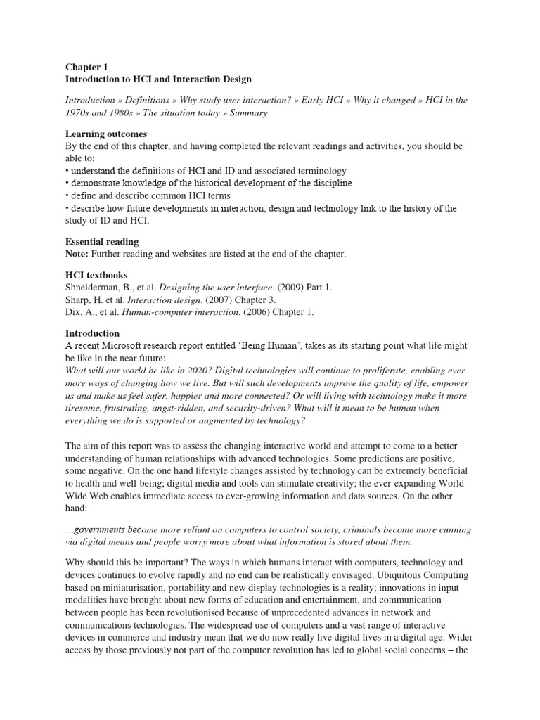 LECTURE NOTE Human Interaction with Computer | PDF | Human–Computer Interaction | Usability