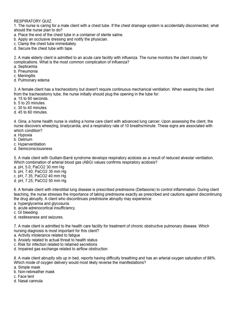 Ms Review Qs | PDF | Respiratory System | Respiratory Diseases