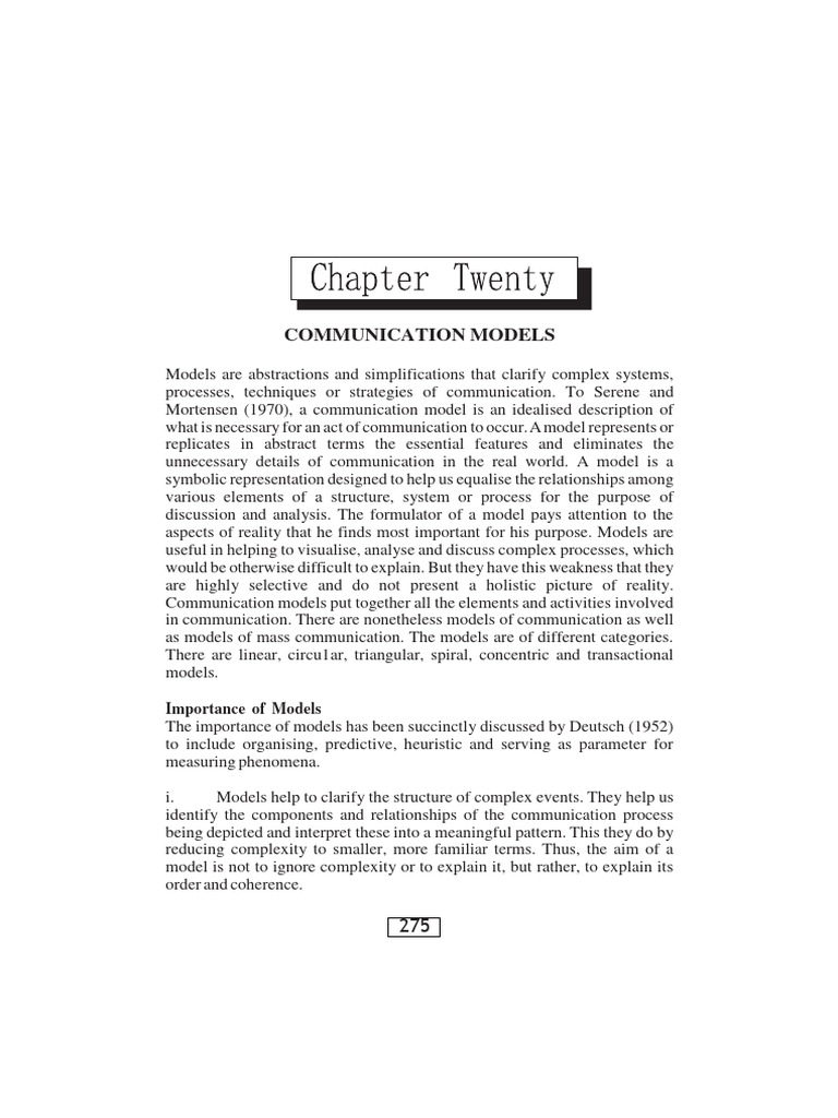Overview of Communication Models | PDF | Communication | Information