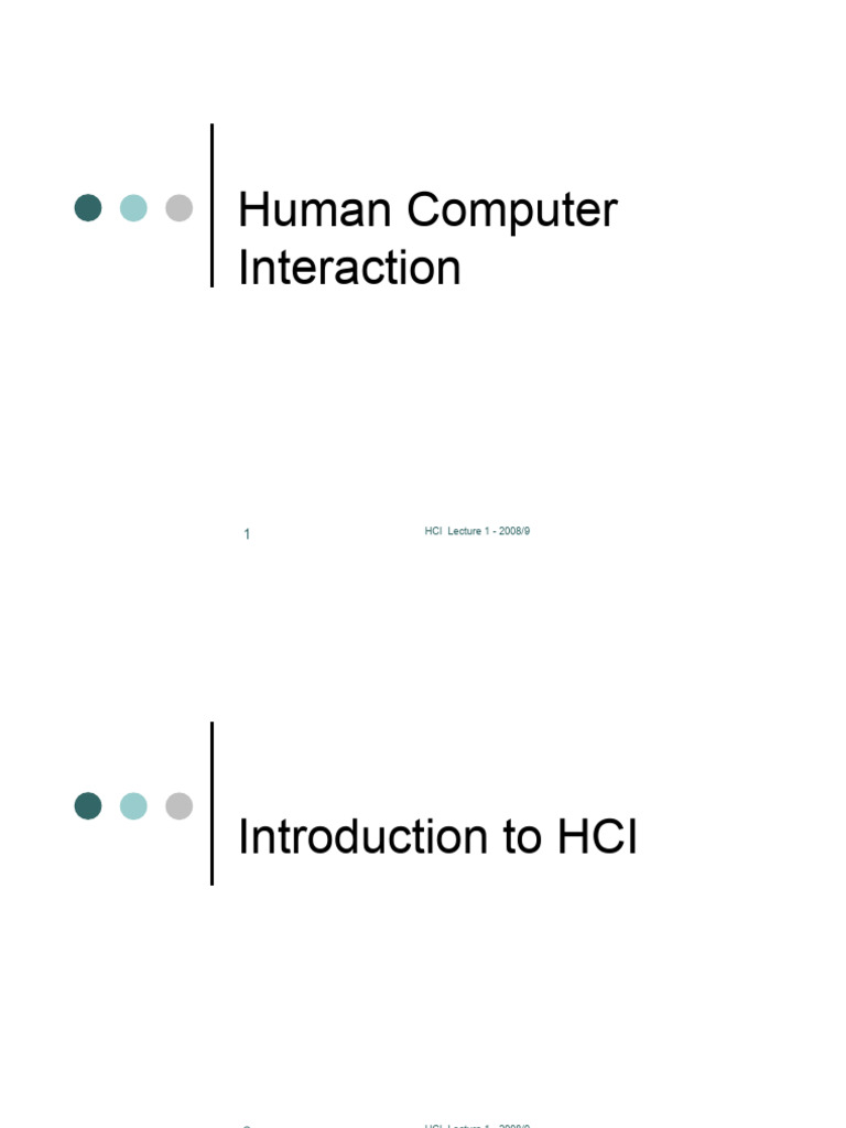 HCI Slides Compressed | PDF | Human–Computer Interaction | Usability