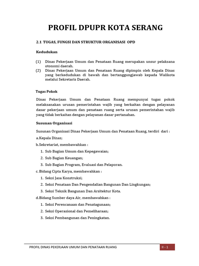Profil Dpupr Kota Serang 2 | PDF