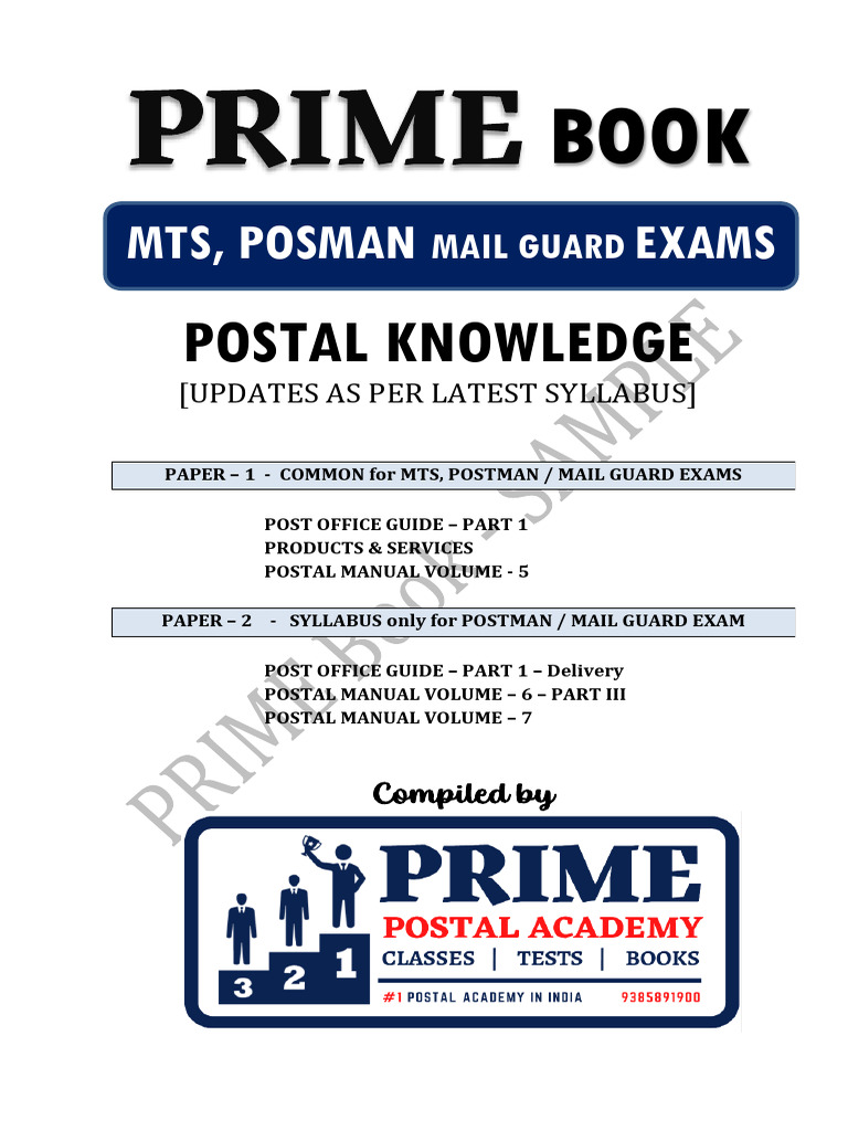 PRIME MTS & Postman MG Book - Sample Pages | PDF | Mail | Money Order
