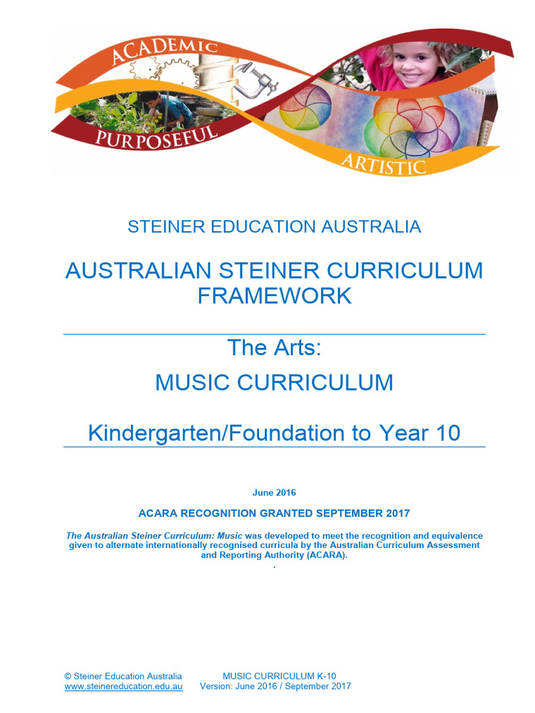 Australian Steiner Curriculum Framework The Arts: Music Curriculum ...