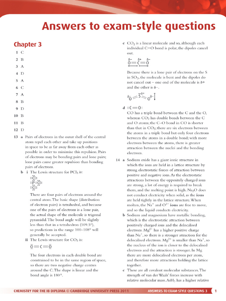 Topic 3 Exam Style Answers | PDF