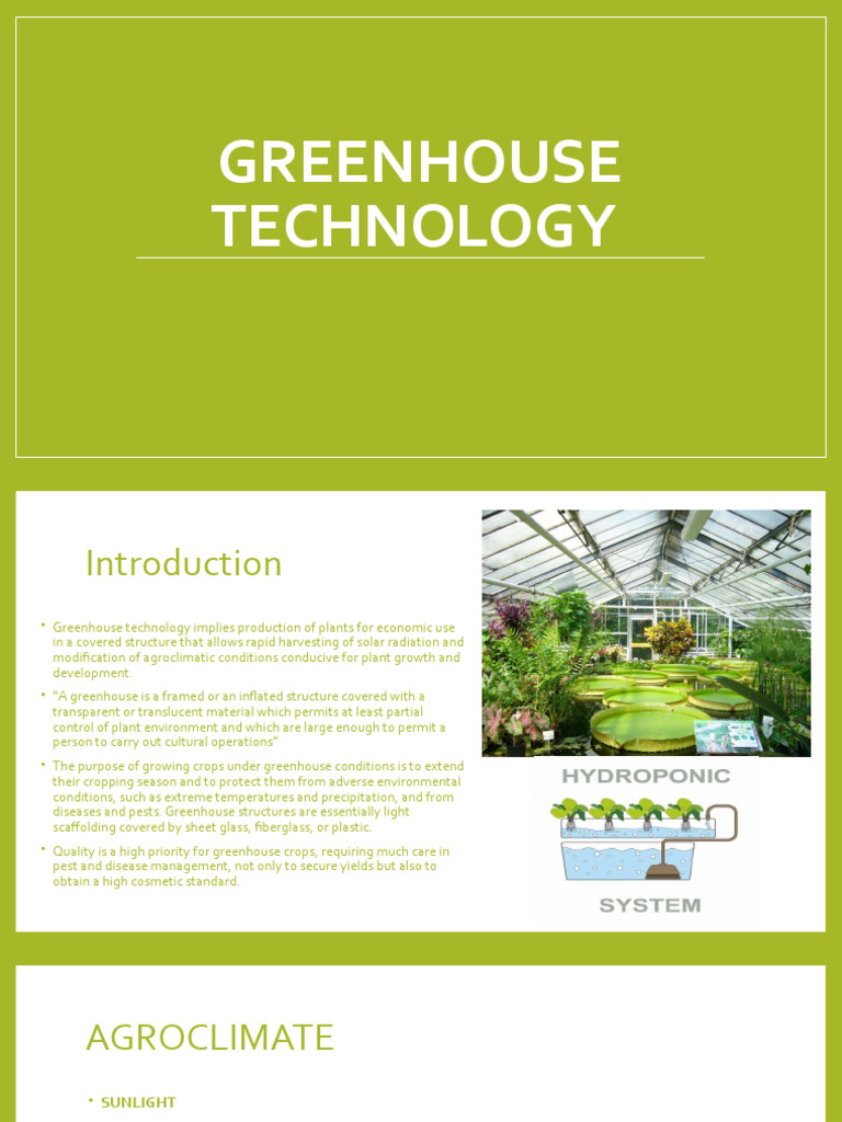 Smart Greenhouse Technology Overview | PDF | Greenhouse | Atmosphere Of ...