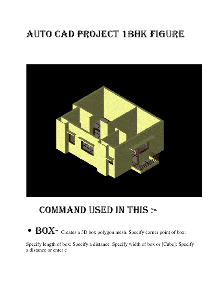 AutoCAD Commands for 1BHK Design | PDF | Vertex (Geometry) | Command ...