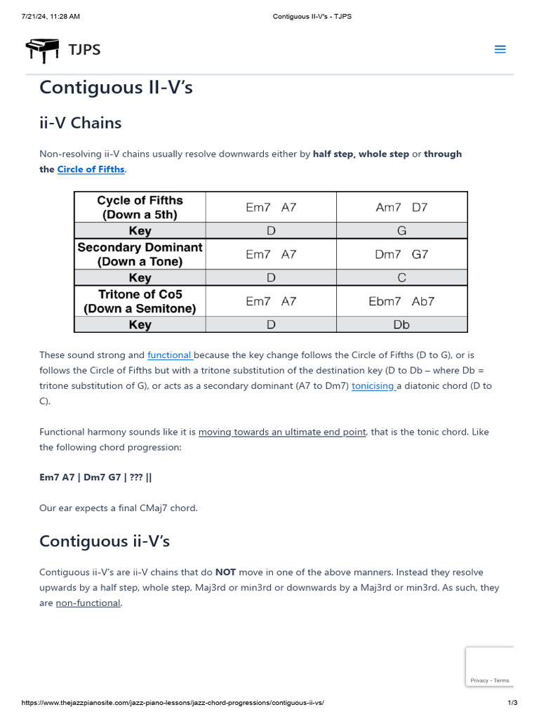 Understanding Contiguous II-V's in Jazz | PDF | Chord (Music) | Music ...