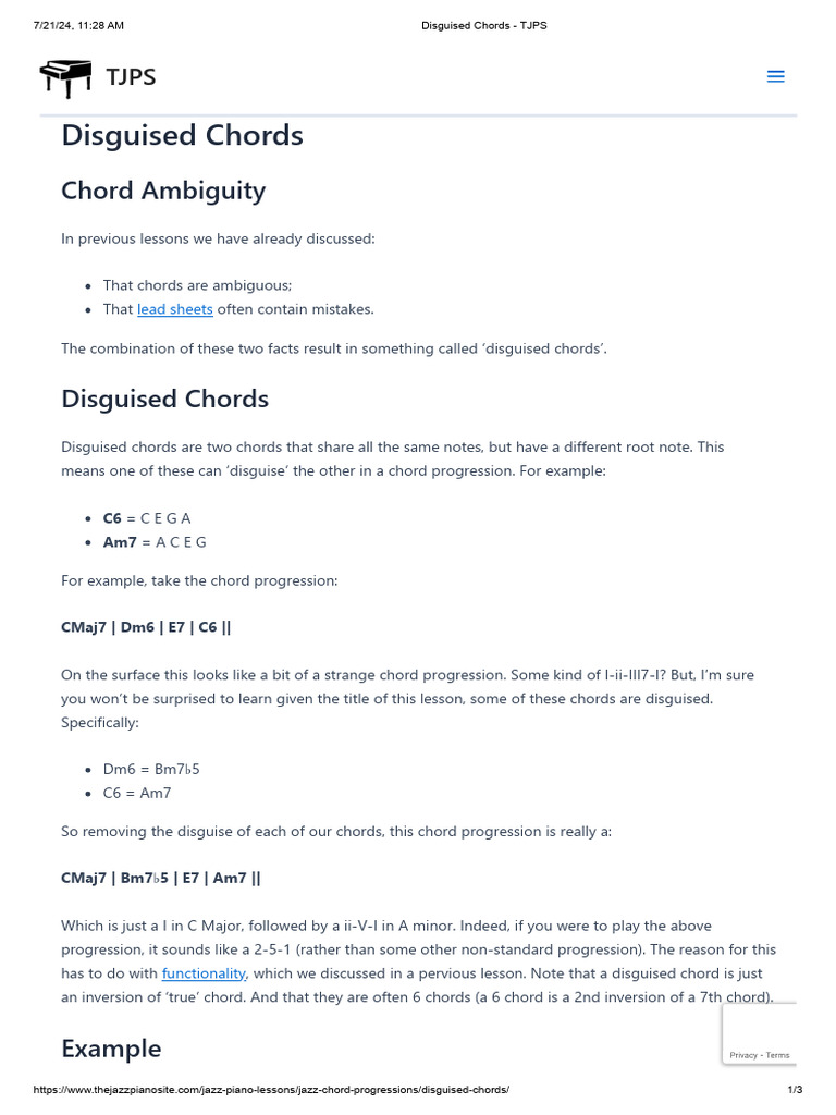 16) Disguised Chords - TJPS | PDF | Chord (Music) | Harmony