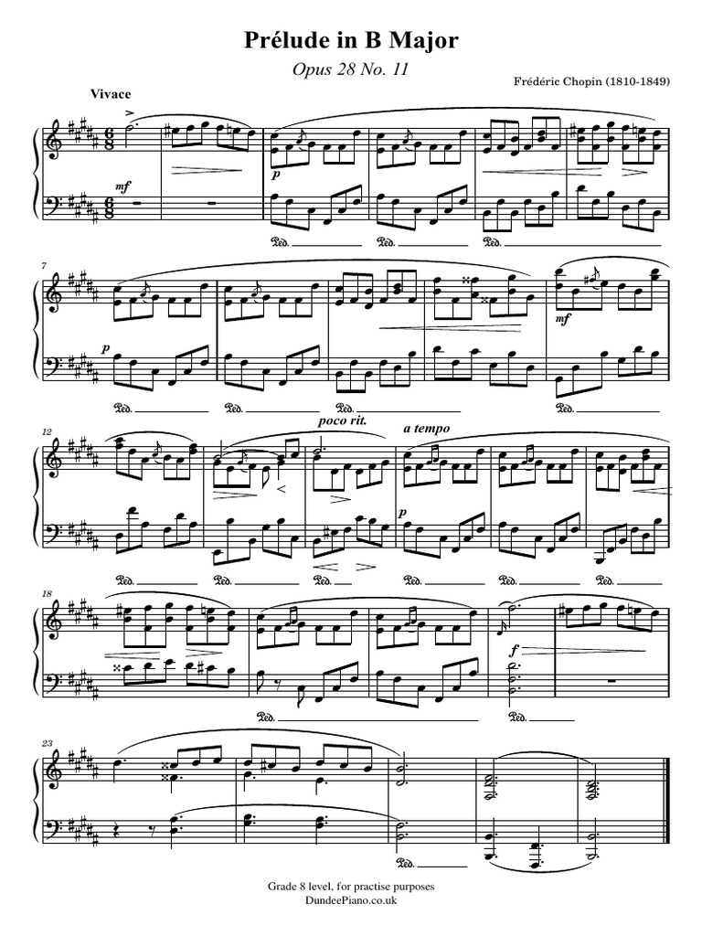 Chopin_Prelude_B | Download Free PDF | Musical Compositions | Music Theory