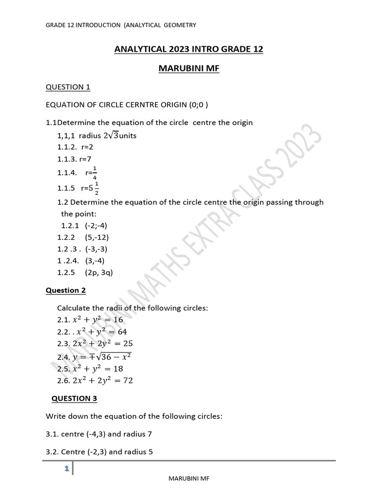 Co-Ordinate Geometry 2021 Eff | PDF