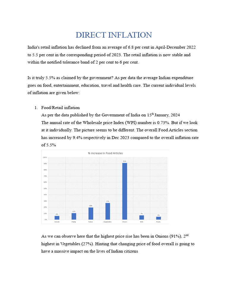 Inflation Sheet | PDF | Inflation | Consumer Price Index