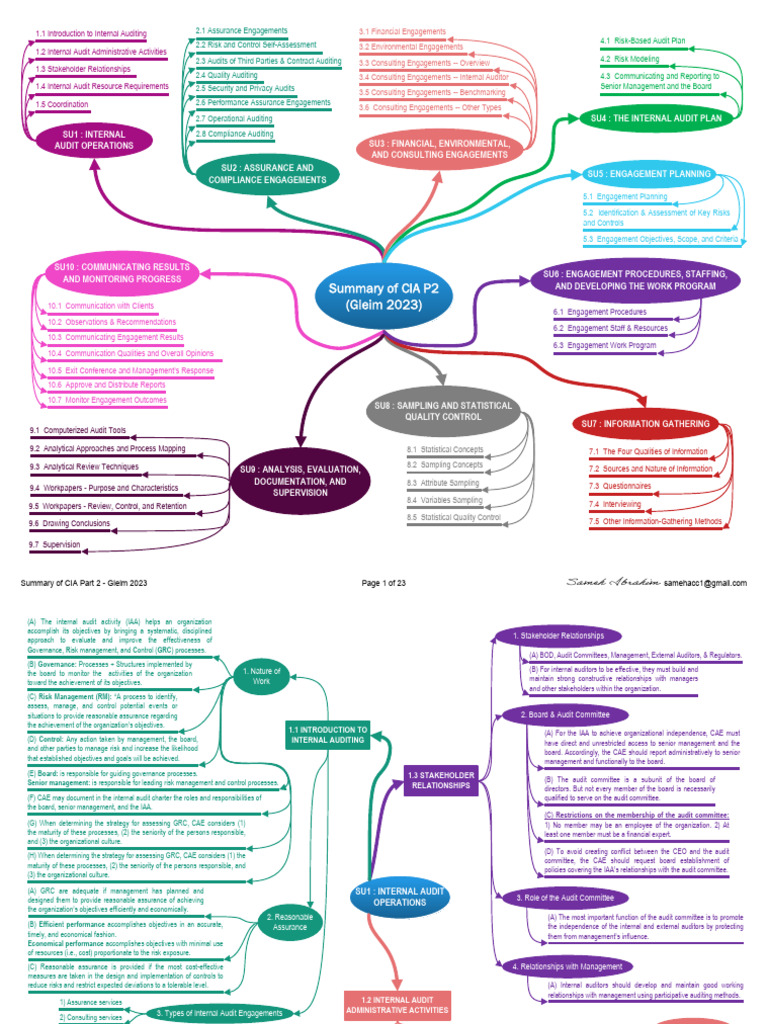 Summary of CIA Gleim P2 V.2023 | PDF | Internal Audit | Audit