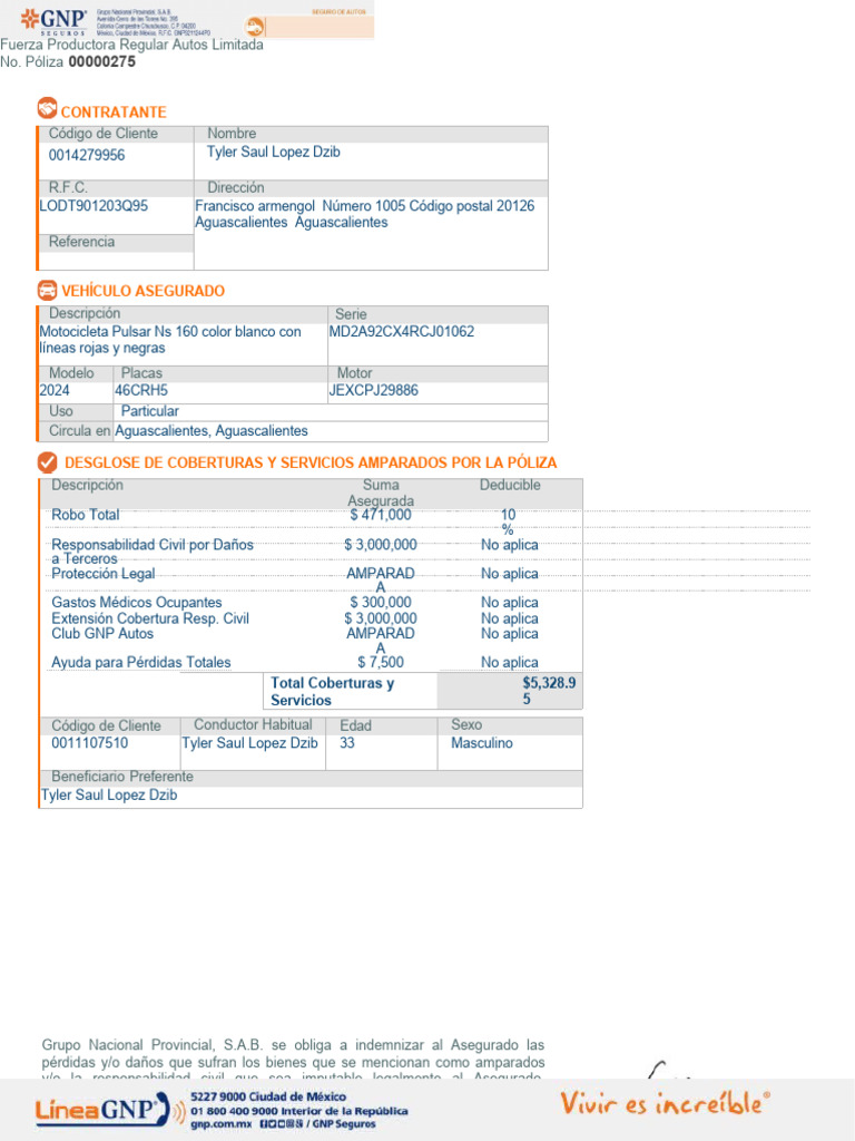 Poliza Seguro Editable | PDF | Póliza de seguros