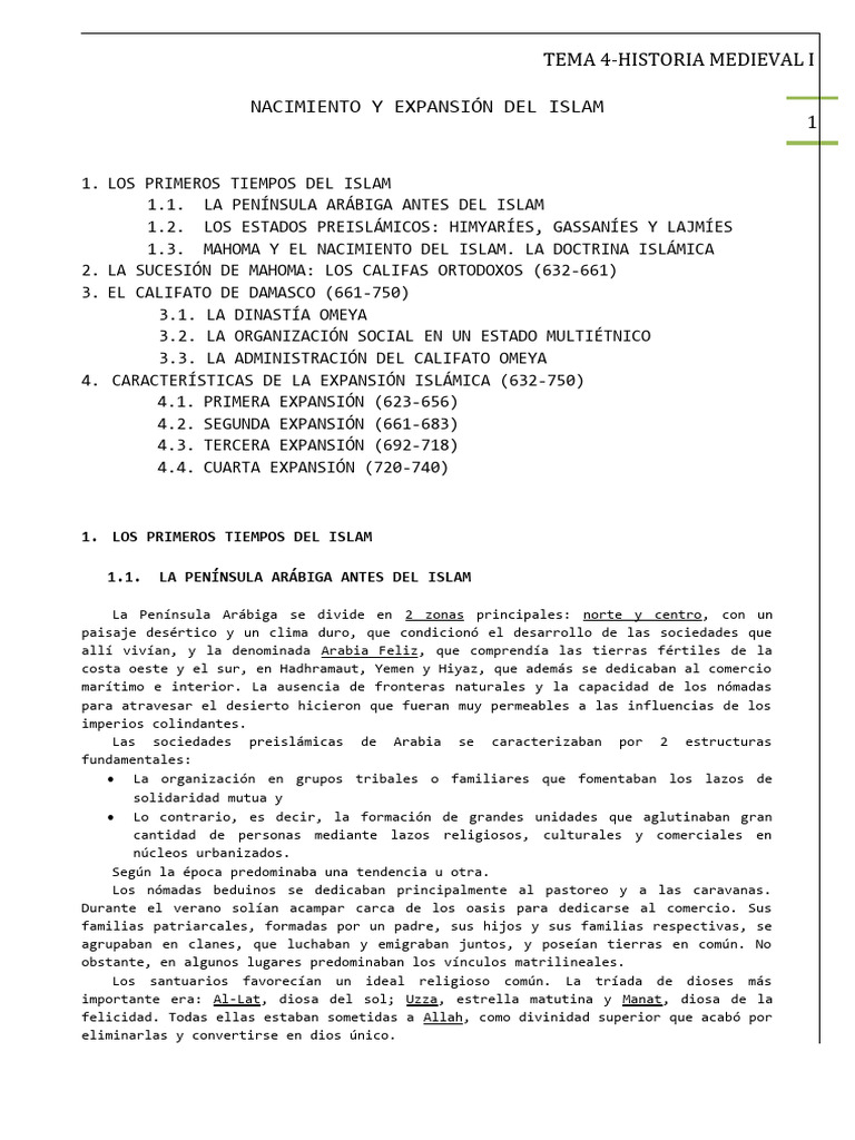 Nacimiento y Expansión del Islam | PDF | Mahoma | Califato
