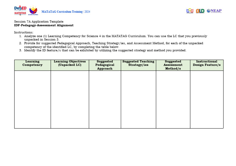 Science 4 - Session 7A Application Template | PDF