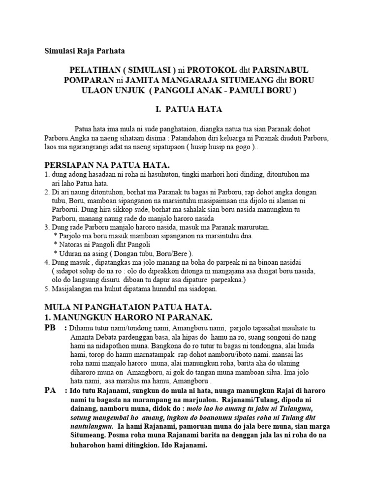 Simulasi Raja Parhata | PDF