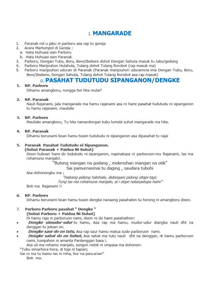contoh marhata sinamot | PDF