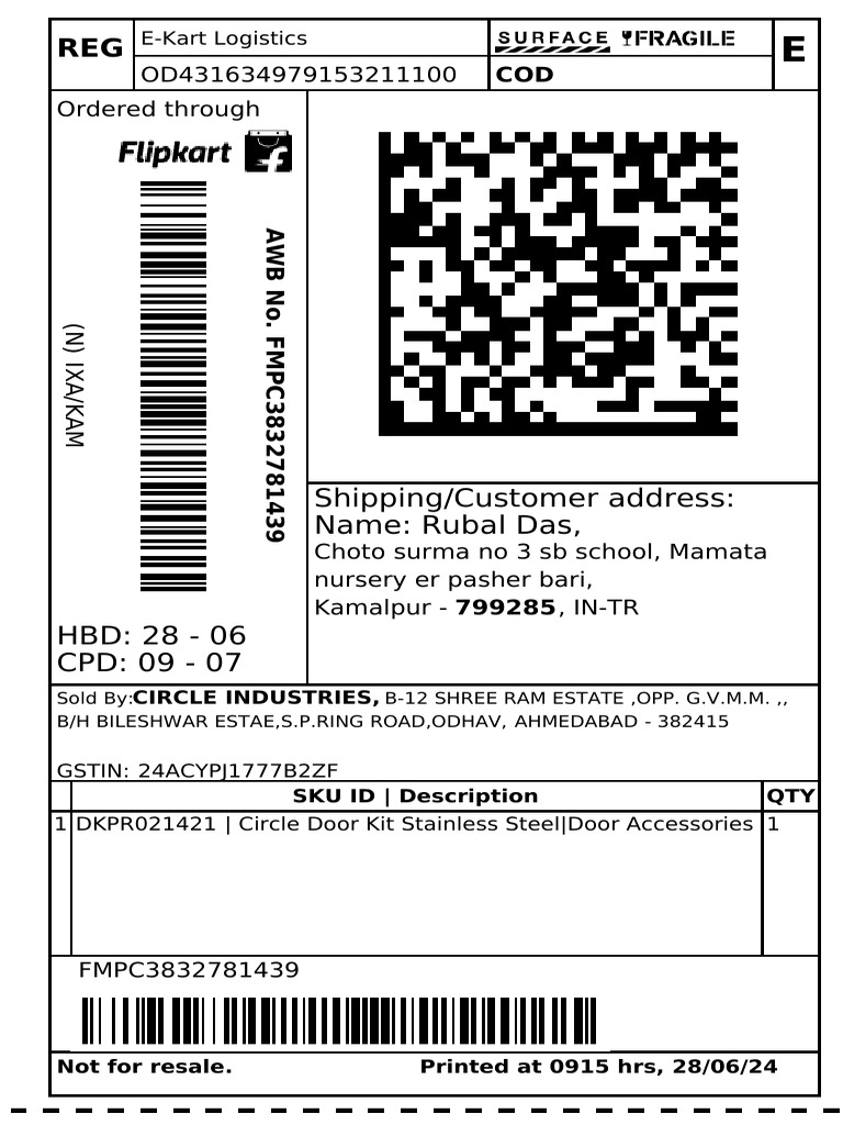 Flipkart Labels 28 Jun 2024 09 15 - Cropped | PDF | Invoice | Governance
