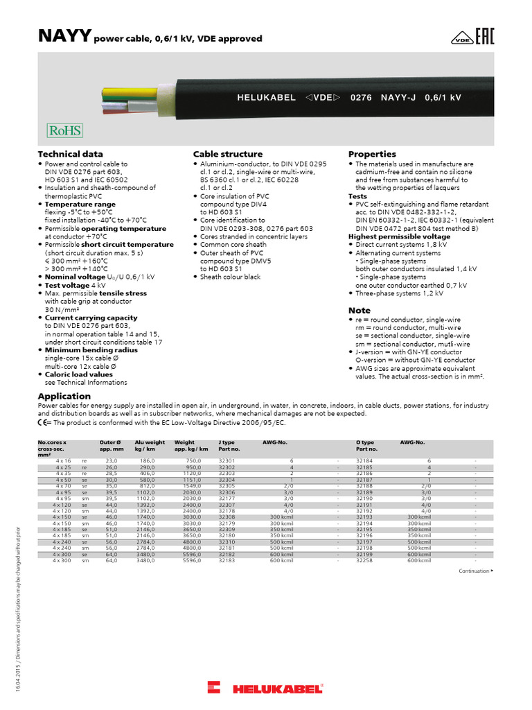 Helukabel m32301 en GB | PDF | Insulator (Electricity) | Electrical ...