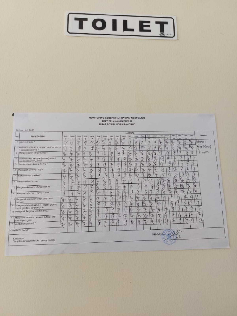 Evidence 17 - Monitoring Kebersihan Toilet | PDF