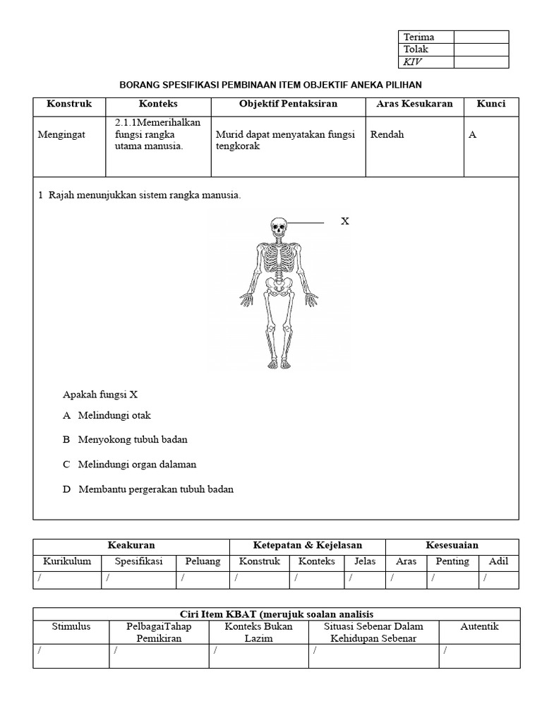 Spesifikasi Pembinaan Item | PDF