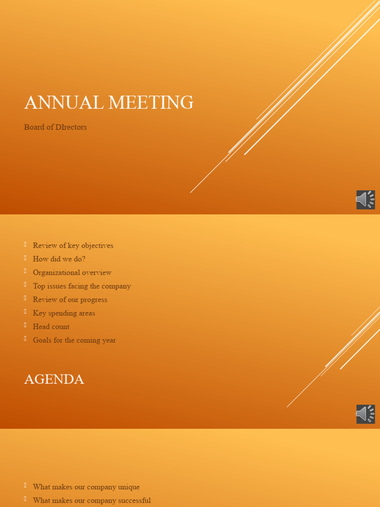 Annual Meeting Agenda Overview | PDF | Career & Growth