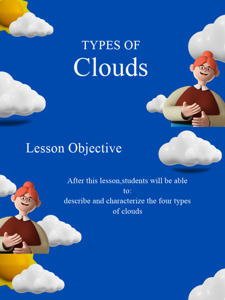 Blue and White 3D Illustrative Types of Clouds Presentation | PDF | Poetry