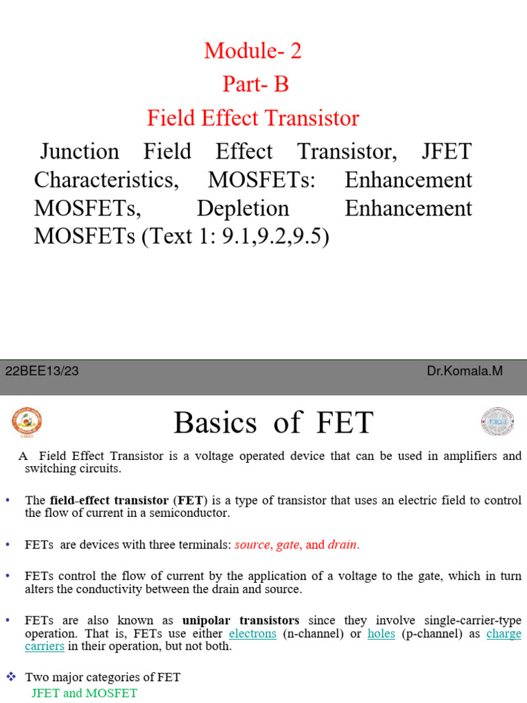 Module-2 Fet & Mosfet_ppt | PDF | Field Effect Transistor | Mosfet