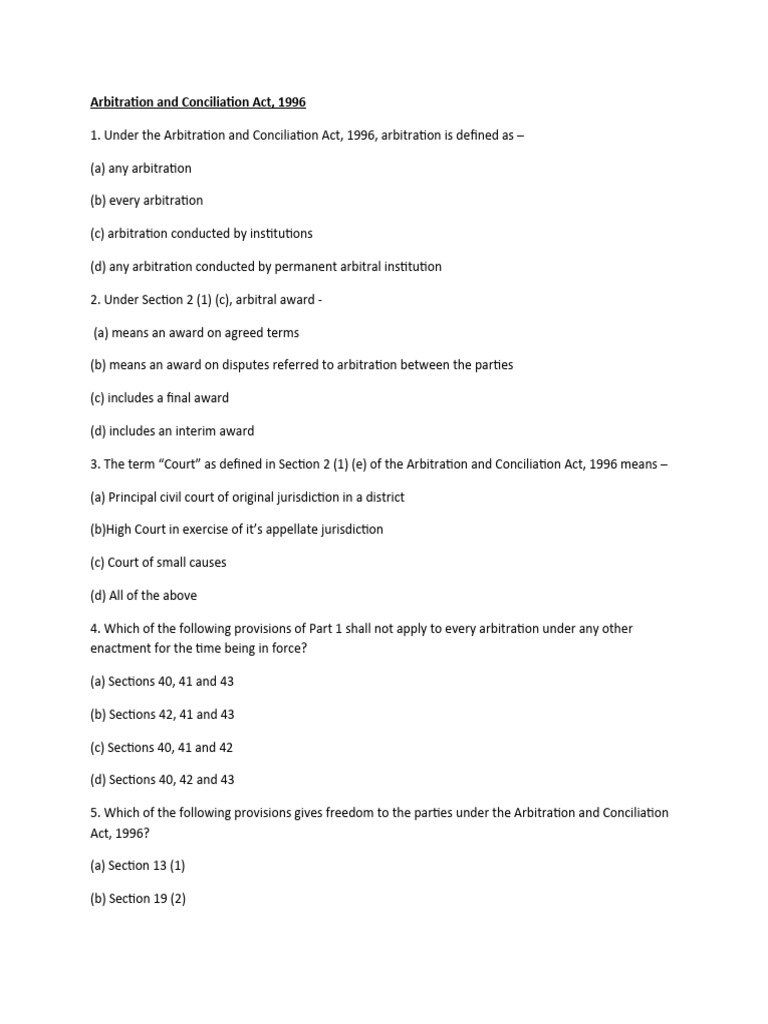 Arbitration and Conciliation Act | PDF | Arbitration | Arbitral Tribunal