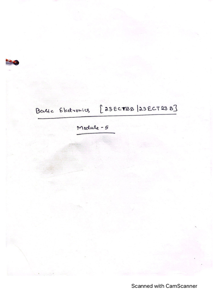 Basic Electronics - Module 5 Notes | PDF