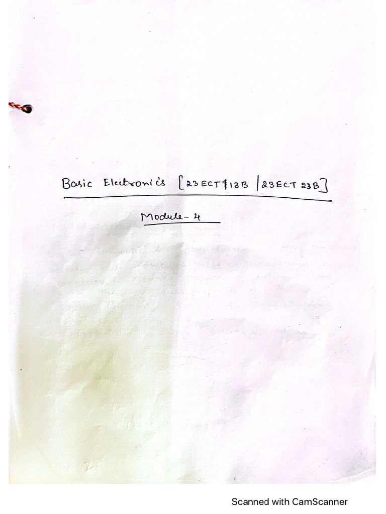 Basic Electronics Class Notes 4 | PDF