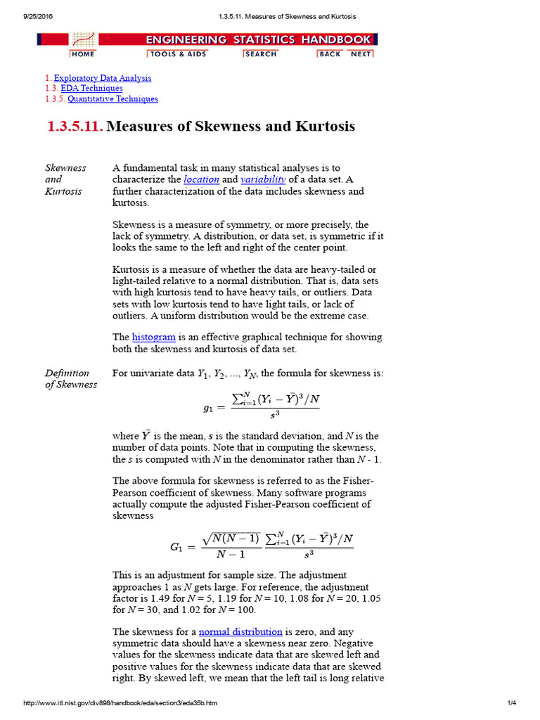 Skewness Kurtosis | PDF | Skewness | Statistics Skewness Kurtosis | PDF | Skewness | Statistics
