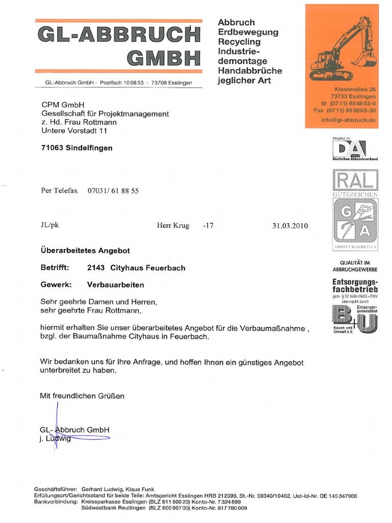 Verbau Feuerbach GL-Abbruch | PDF