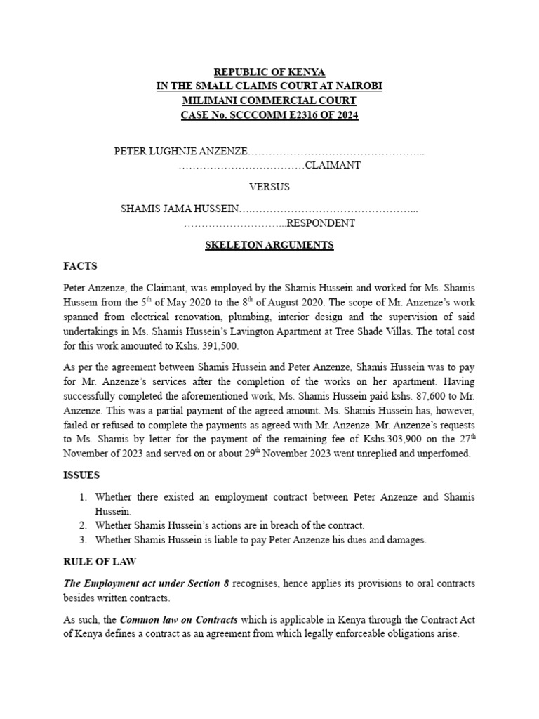 Peter Anzenze Submissions | PDF | Legal Remedy | Damages