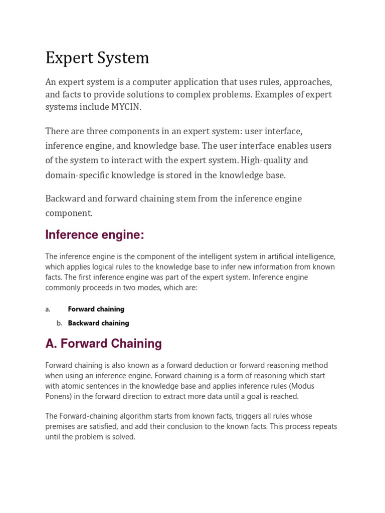 Forward Chaining and Backward Chaining | PDF | Inference | Cognition